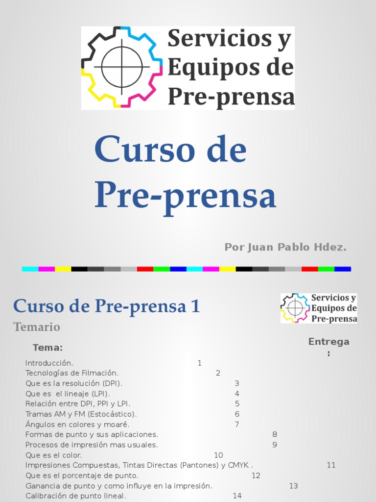 Curso De Pre Prensa Para Facebook Pdf Resolución De Pantalla Color