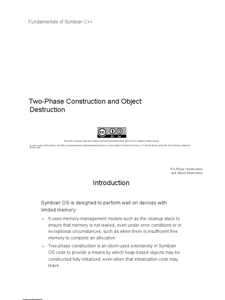 Two-Phase Construction and Object Destruction: Fundamentals of Symbian ...