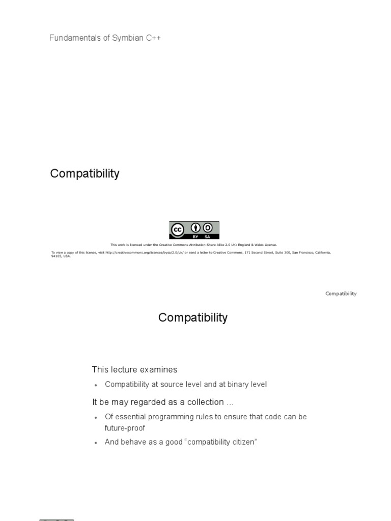Compatibility: Fundamentals of Symbian C++ | PDF | Class (Computer ...