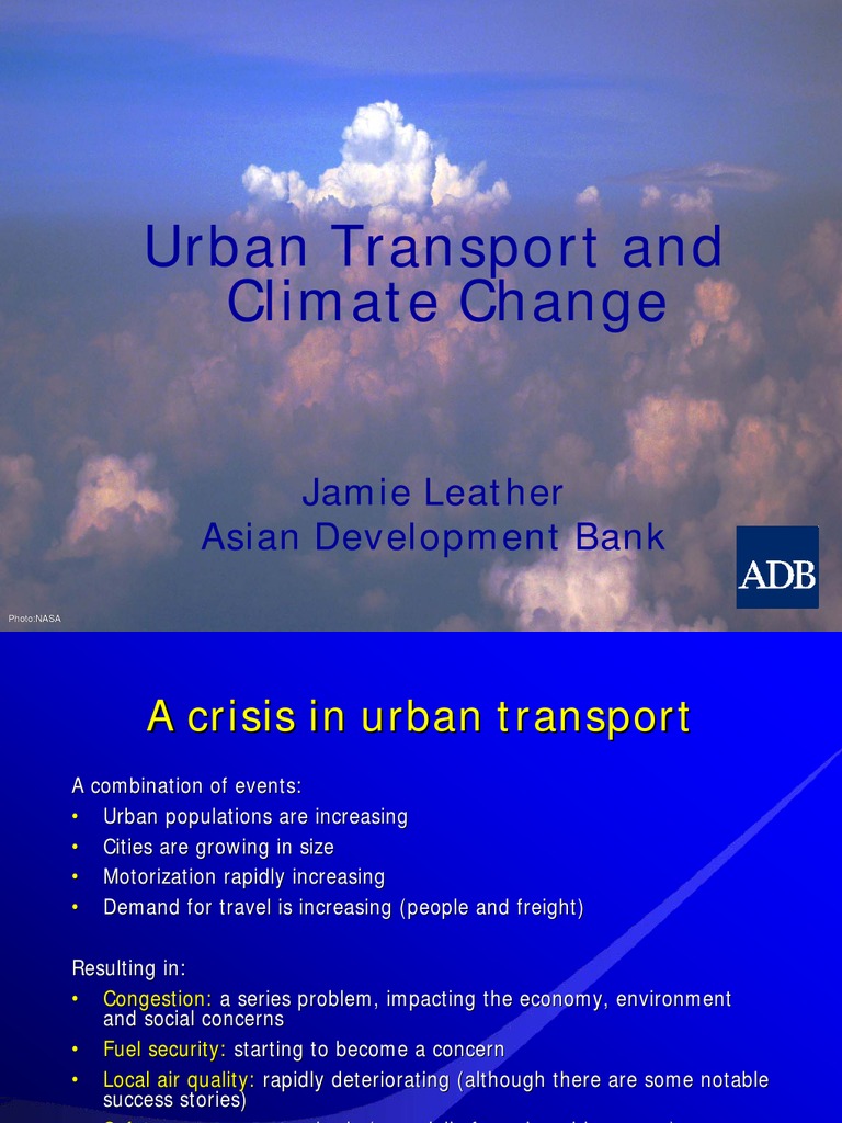 Urban Transport and Climate Change Solutions | PDF | Sustainable ...