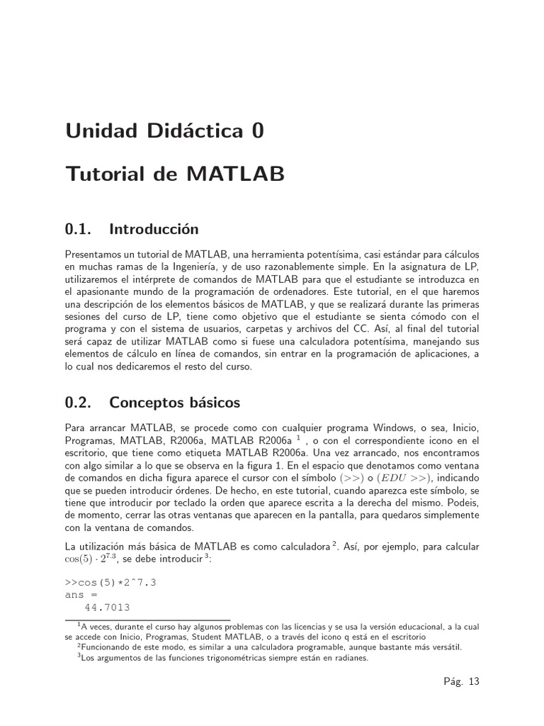 Aprender A Programar Con MATLAB 13 | PDF | Métodos y materiales de enseñanza | Informática