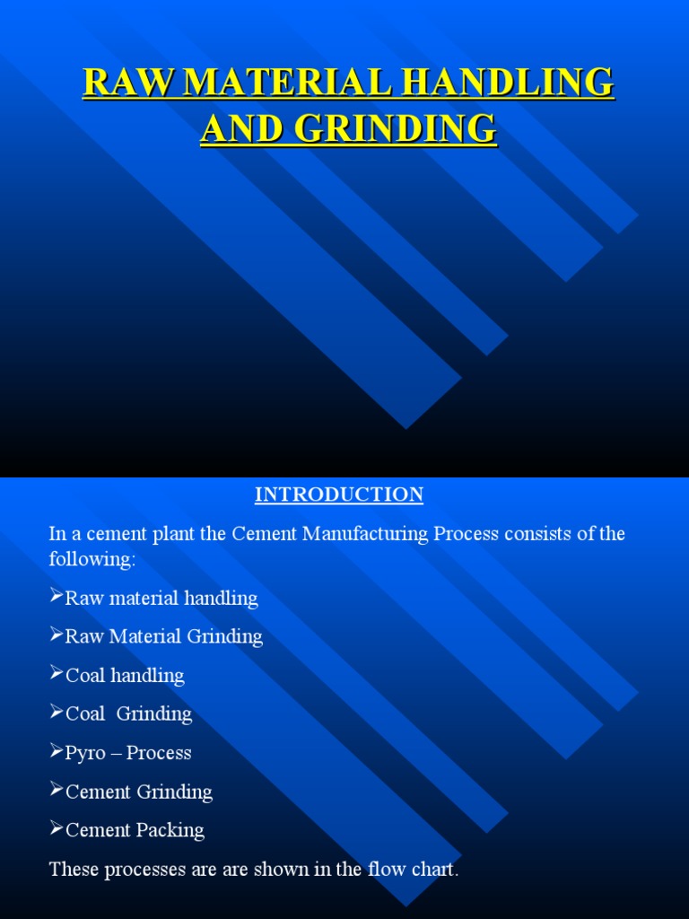 Raw Material Handling and Grinding | PDF | Mill (Grinding) | Gases