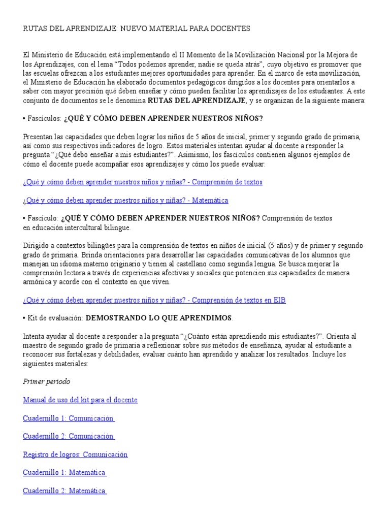 Rutas Del Aprendizaje II | PDF | Multilingüismo | Aprendizaje