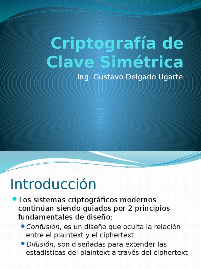 3.criptografía de Clave Simétrica | PDF | Criptografía | Clave (criptografía)