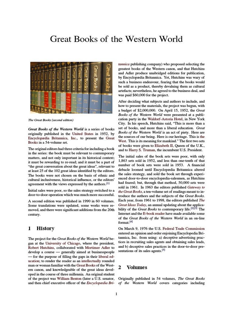 Article About Great Books of The Western World | PDF | Science ...