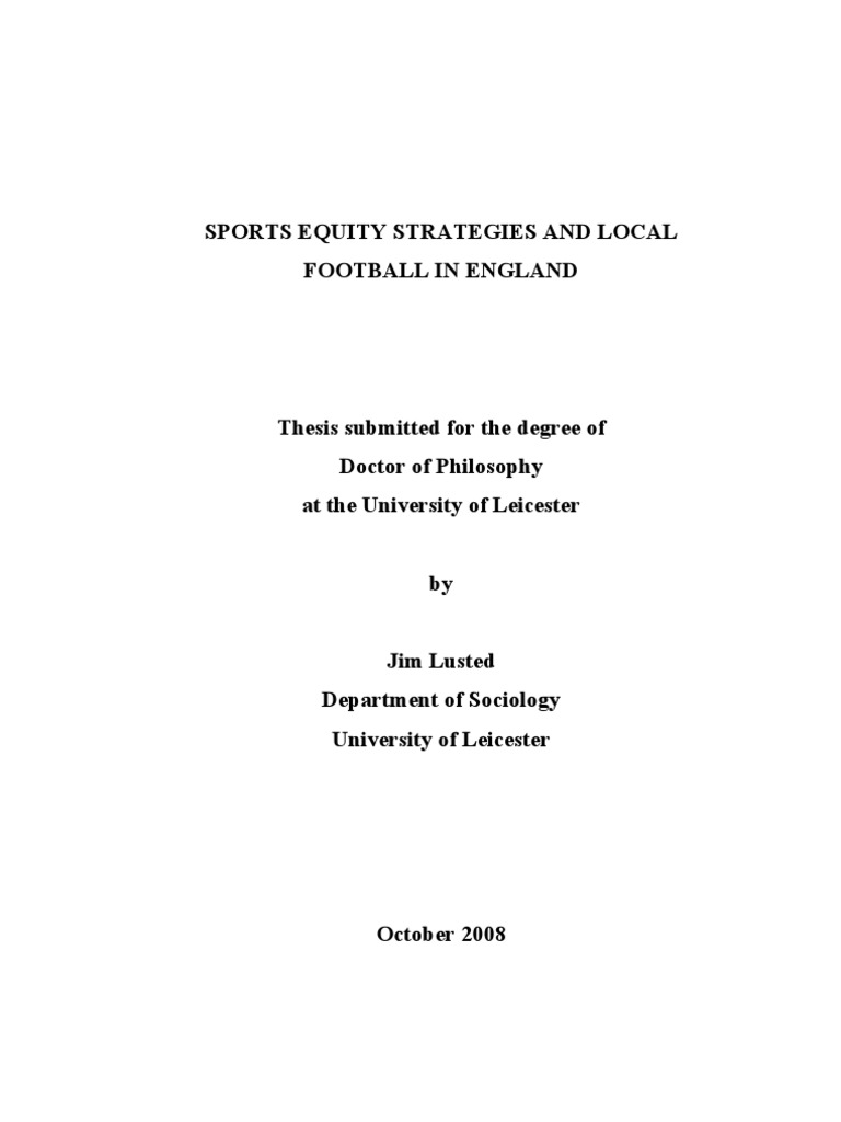 Football Thesis READ | PDF | Race (Human Categorization) | Racism