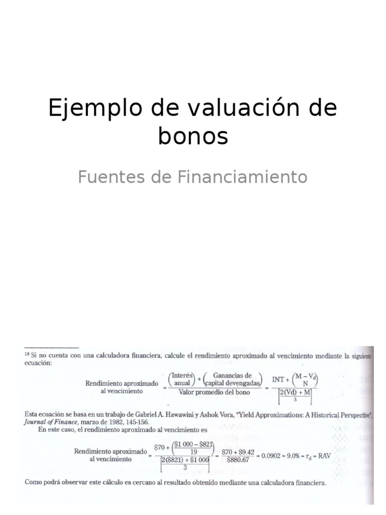 Ejemplo de Valuación de Bonos | PDF