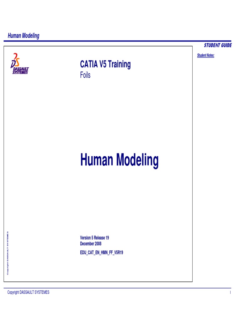 Human Modeling CATIA V5 | PDF | Simulation | Anthropometry