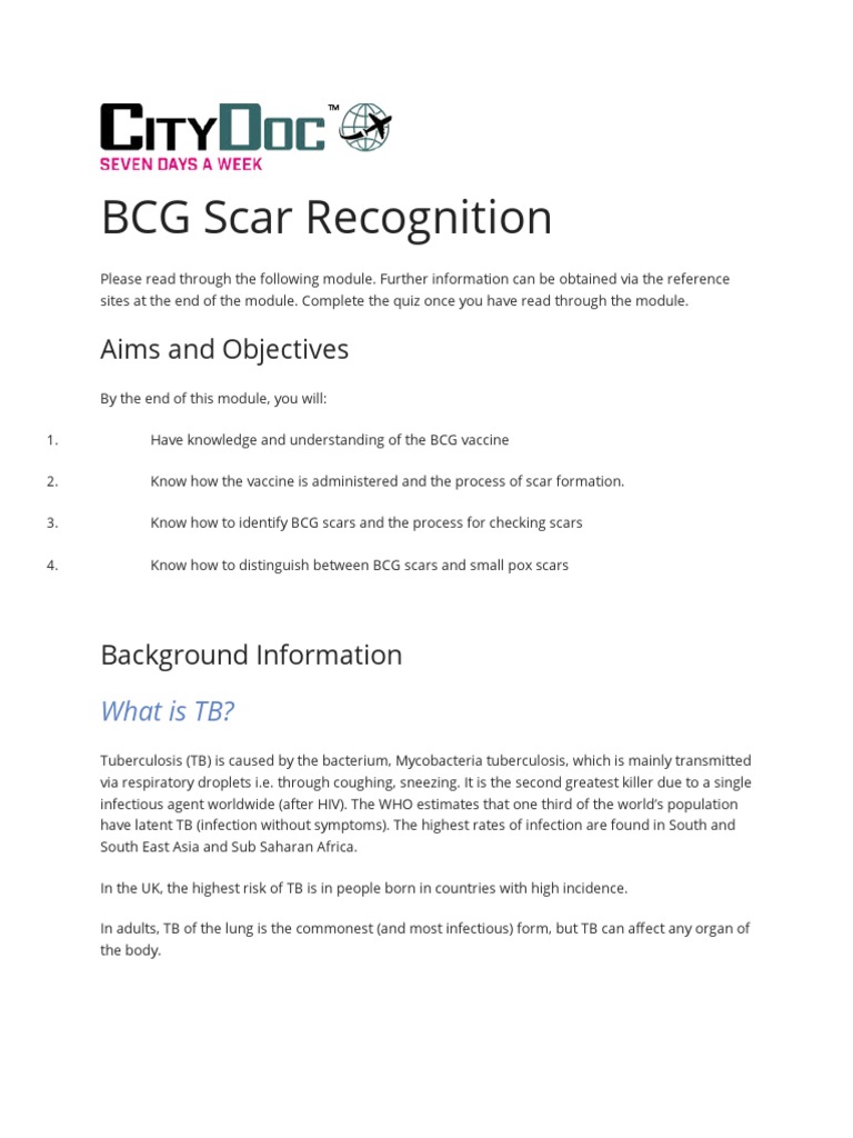 BCG Scar Recognition | PDF | Tuberculosis | Vaccines