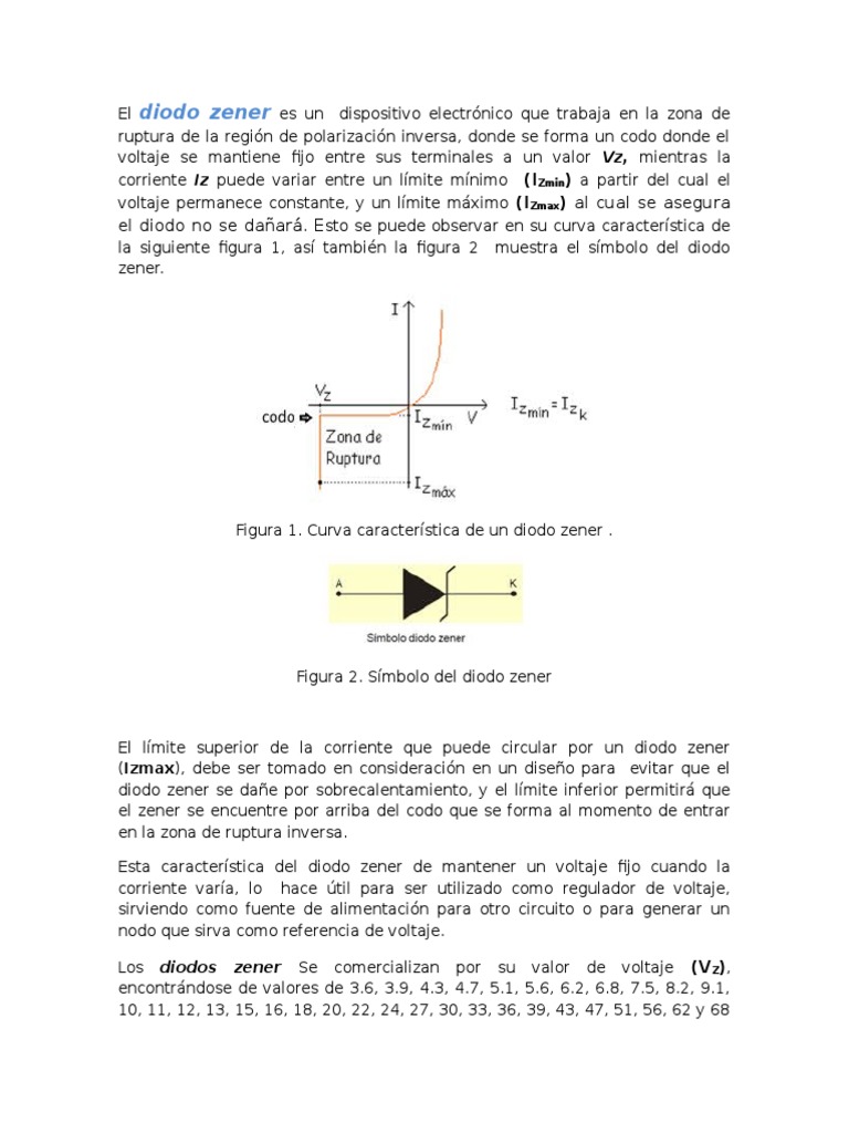 Intro Zener 1 | PDF | Diodo | Corriente eléctrica