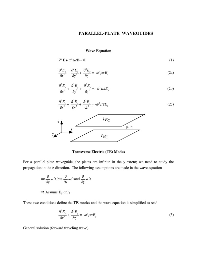 Parallel Plate Waveguide | PDF | Waveguide | Waves