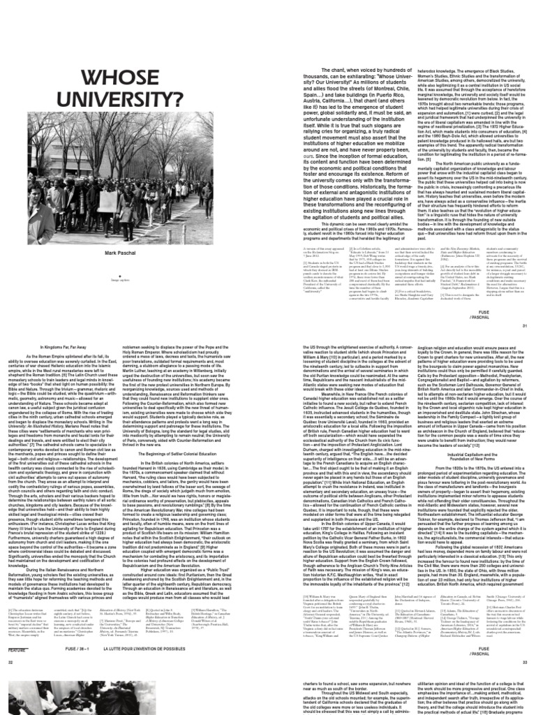 Mark Paschal Whose University | PDF | University | Capitalism
