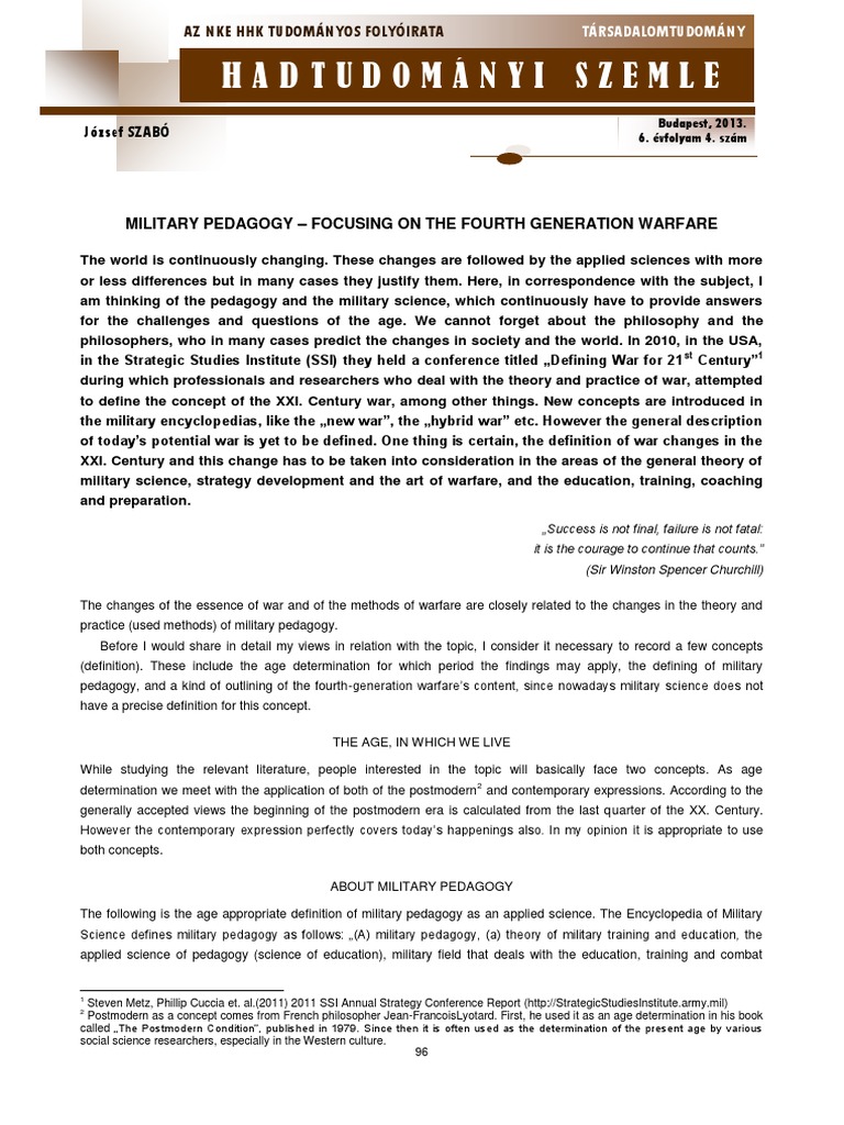 Military Pedagogy in Modern Warfare | PDF | Military | Adult Education