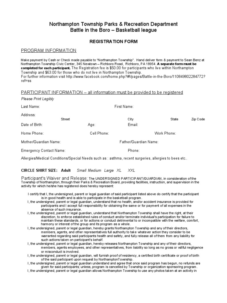 Battleintheboro Registration Form | PDF | Government | Government ...