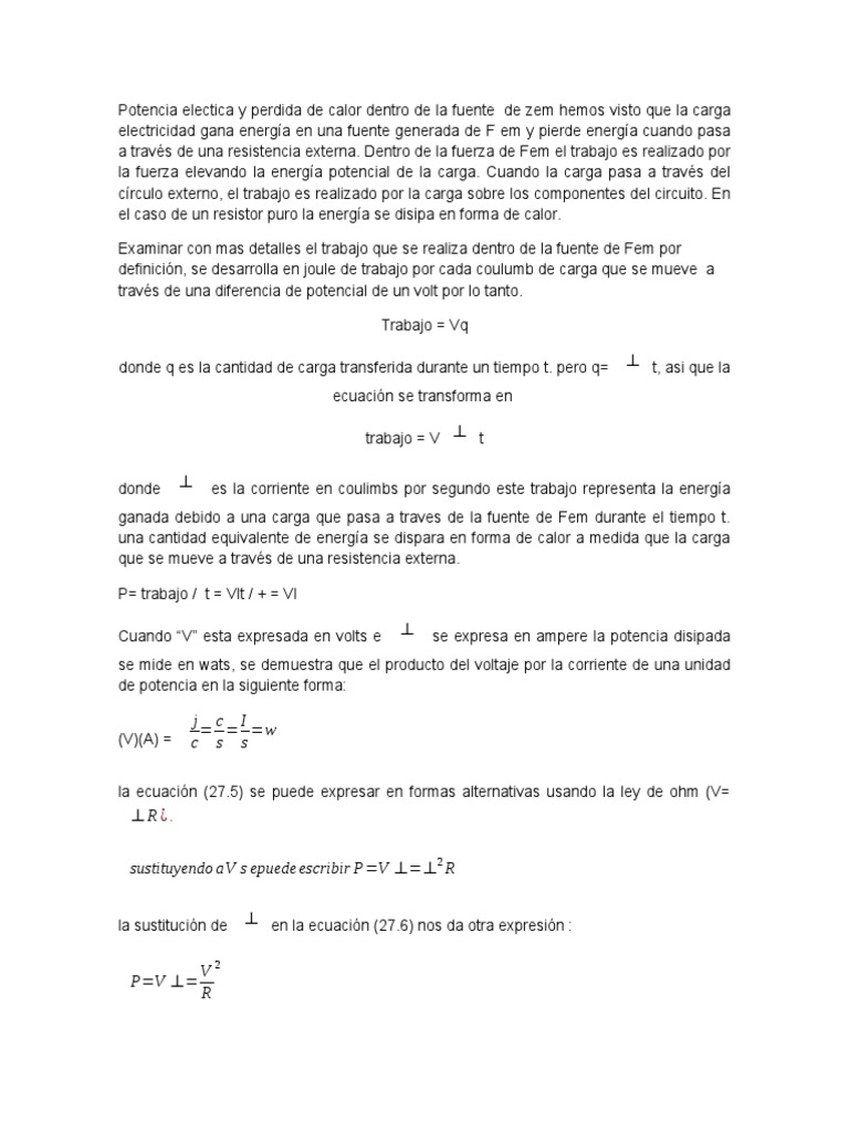 Fisica | PDF | Resistencia Eléctrica y Conductancia | Energia electrica