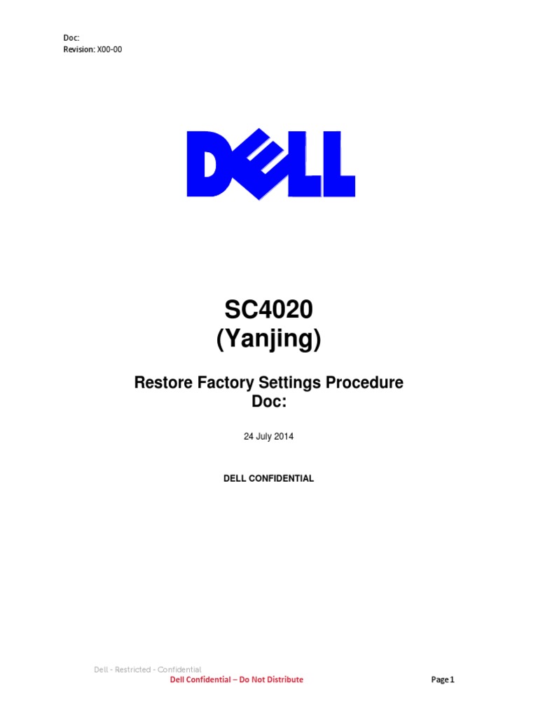 SC4020 Factory Settings Procedure | PDF | Information Technology ...