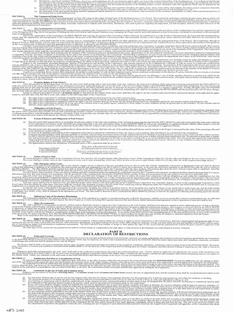 WRCC Master Deed PG 2 of 4master Deed and Declaration of Restrictions ...