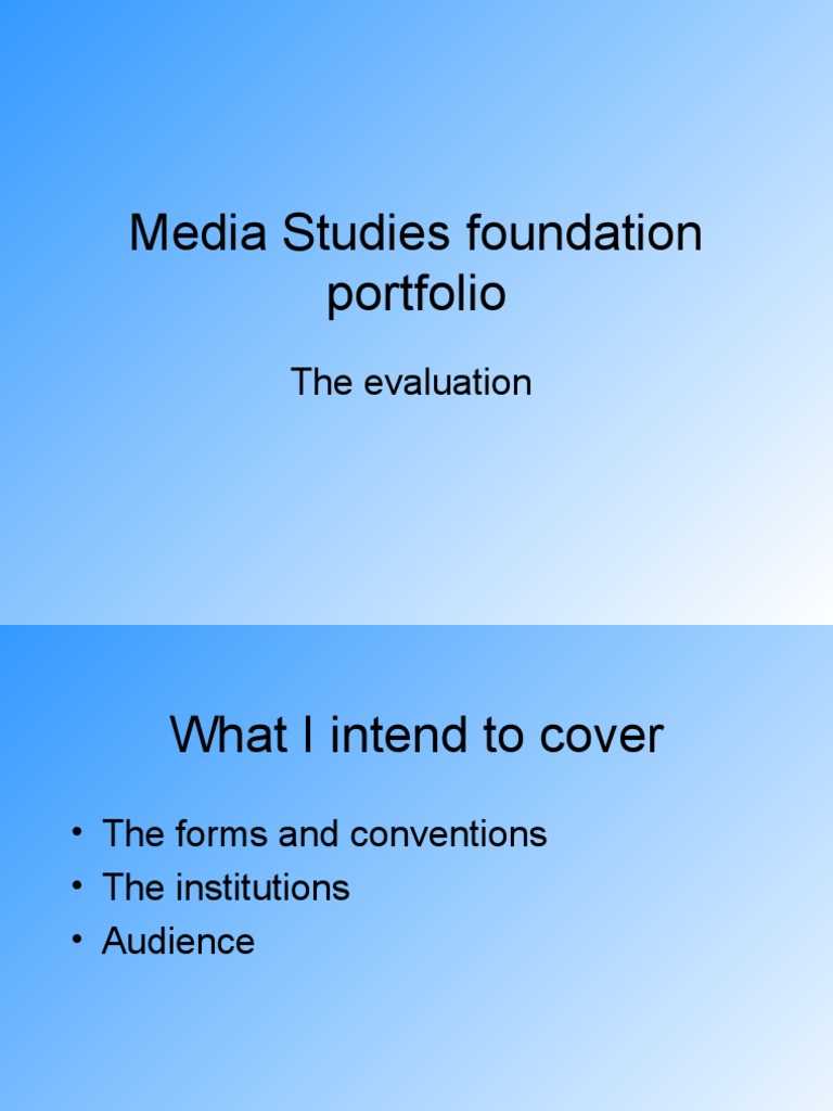 Media Studies Foundation Portfolio: The Evaluation | PDF | Blog | Punk Rock