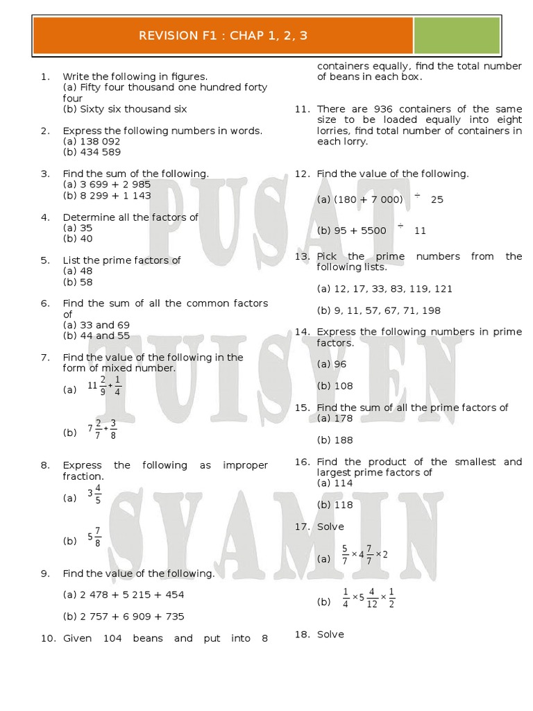 Math PT3 Revision 1 2 3 | PDF | Business