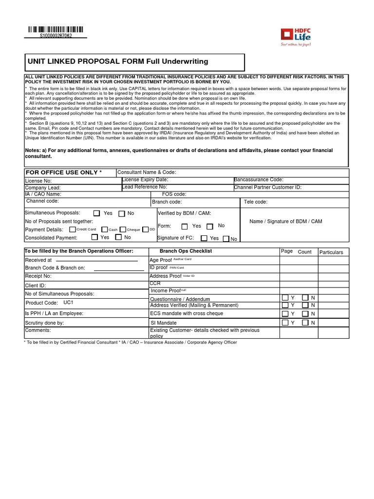 HDFC Life Click 2 Invest - ULIP - Harvinder - S100000287062 PDF | PDF ...