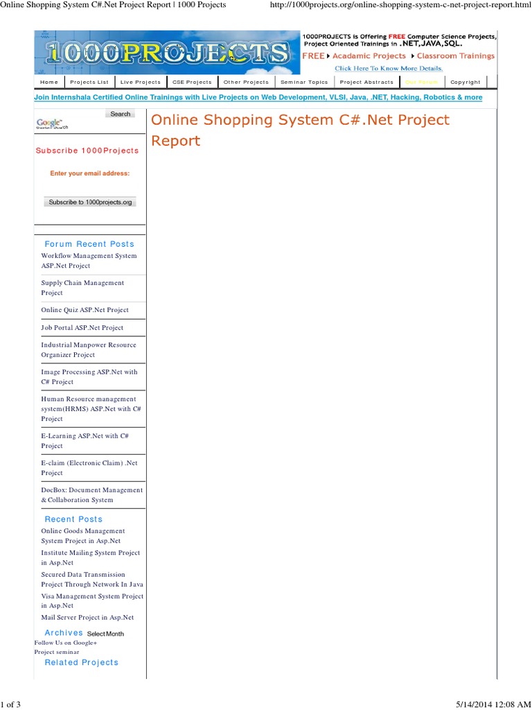 Online Shopping System C# | PDF | Online Shopping | Active Server Pages
