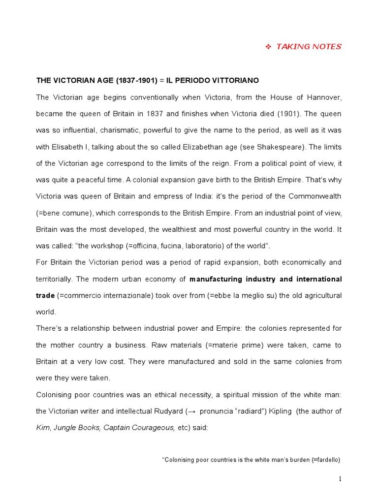 Victorian Age Taking Notes | PDF | Charles Dickens | Victorian Era