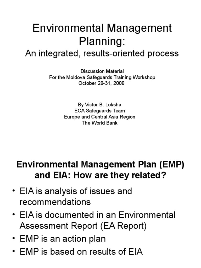 Environmental Management Planning:: An Integrated, Results-Oriented ...