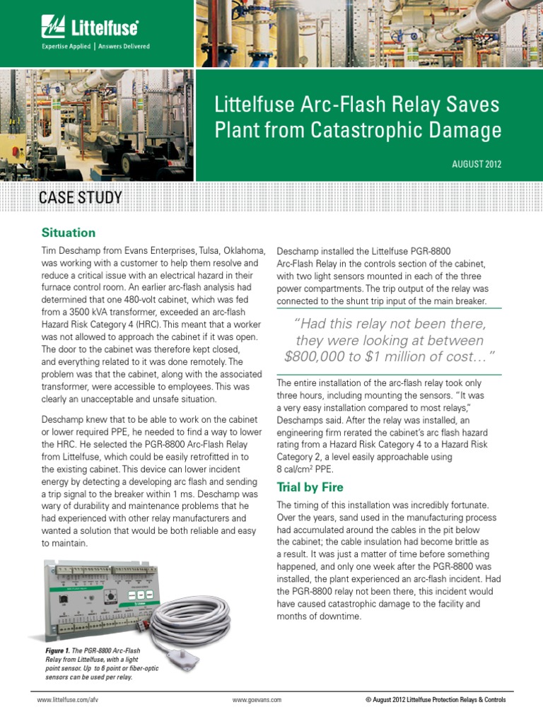 Littelfuse Arc-Flash Relay Saves Plant From Catastrophic Damage ...