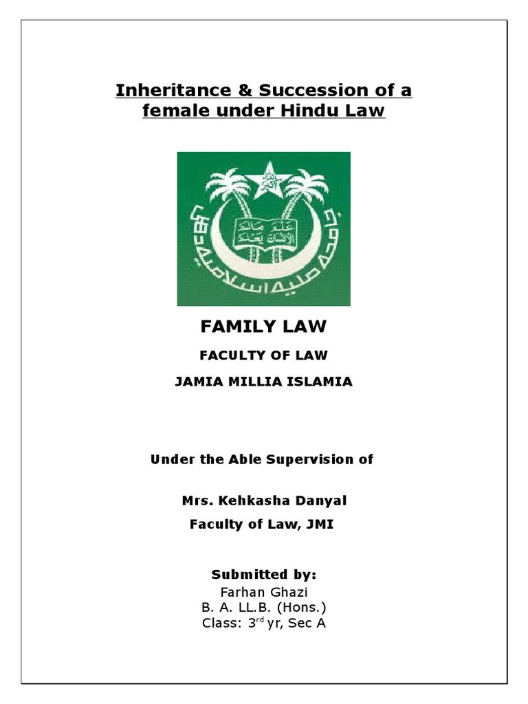 Hindu Law | PDF | Inheritance | Concurrent Estate