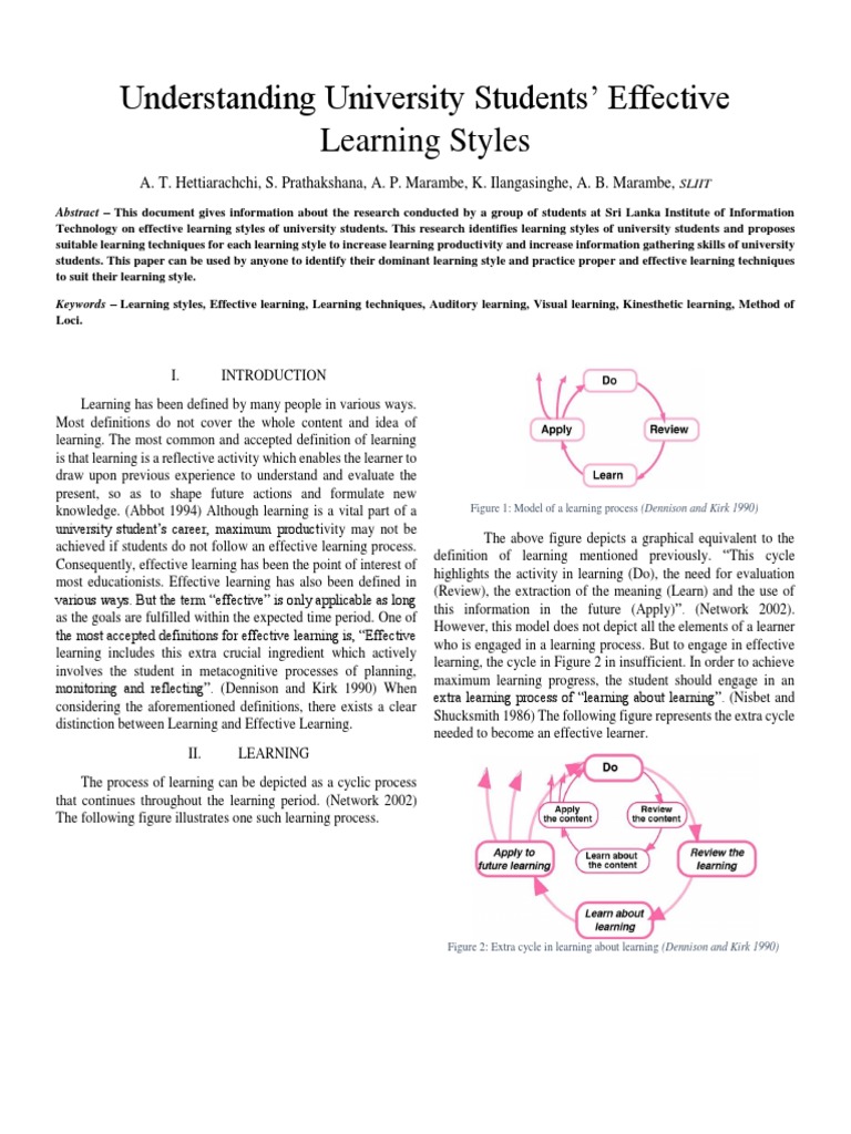 Effective Learning Styles for Students | PDF | Learning Styles | Memory