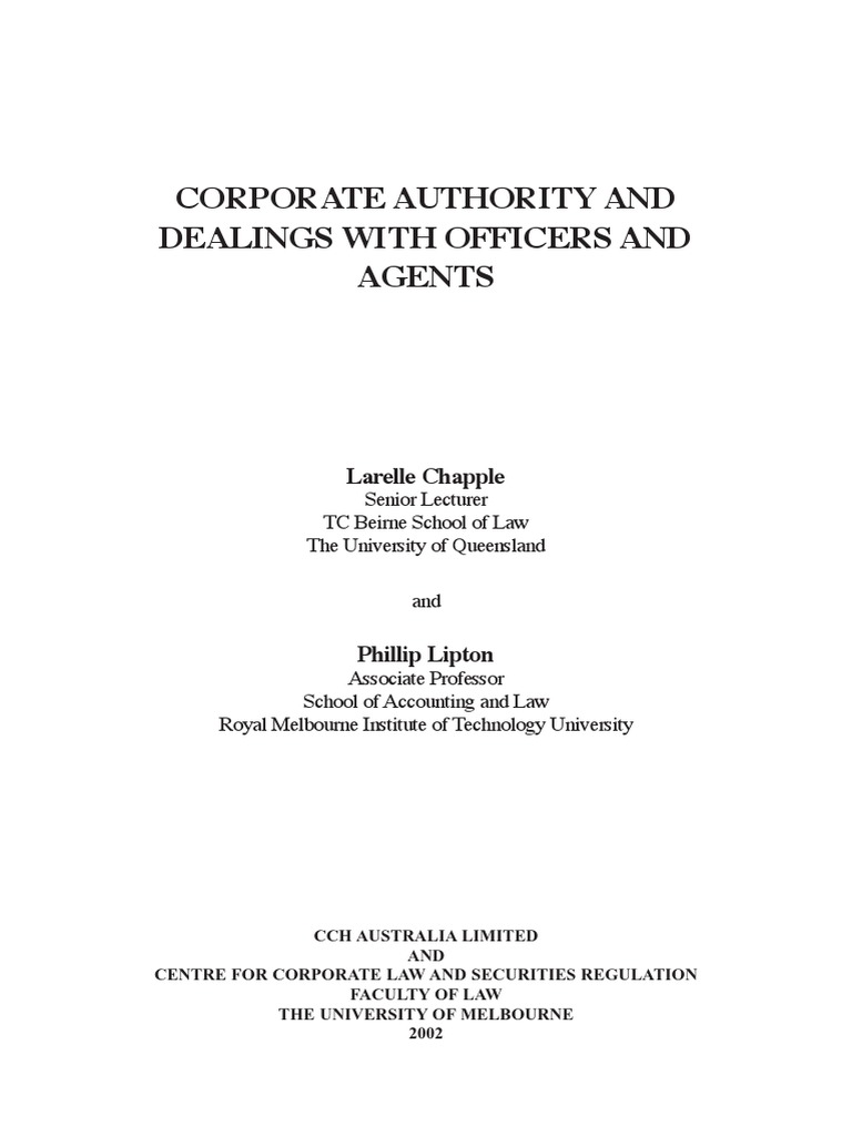 Company Agent Law | PDF | Law Of Agency | Board Of Directors