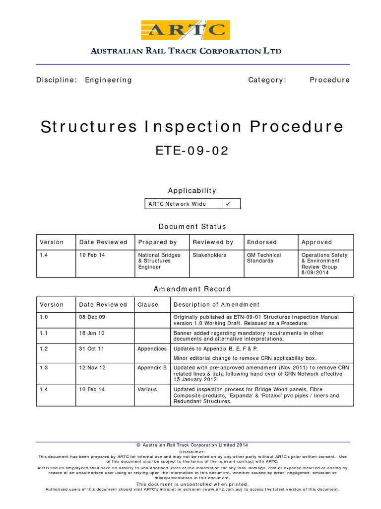 Structure Inspection Procedure | PDF