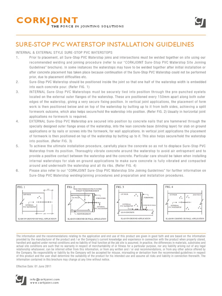 Sure-Stop PVC Waterstop Installation Guidelines | PDF | Concrete ...