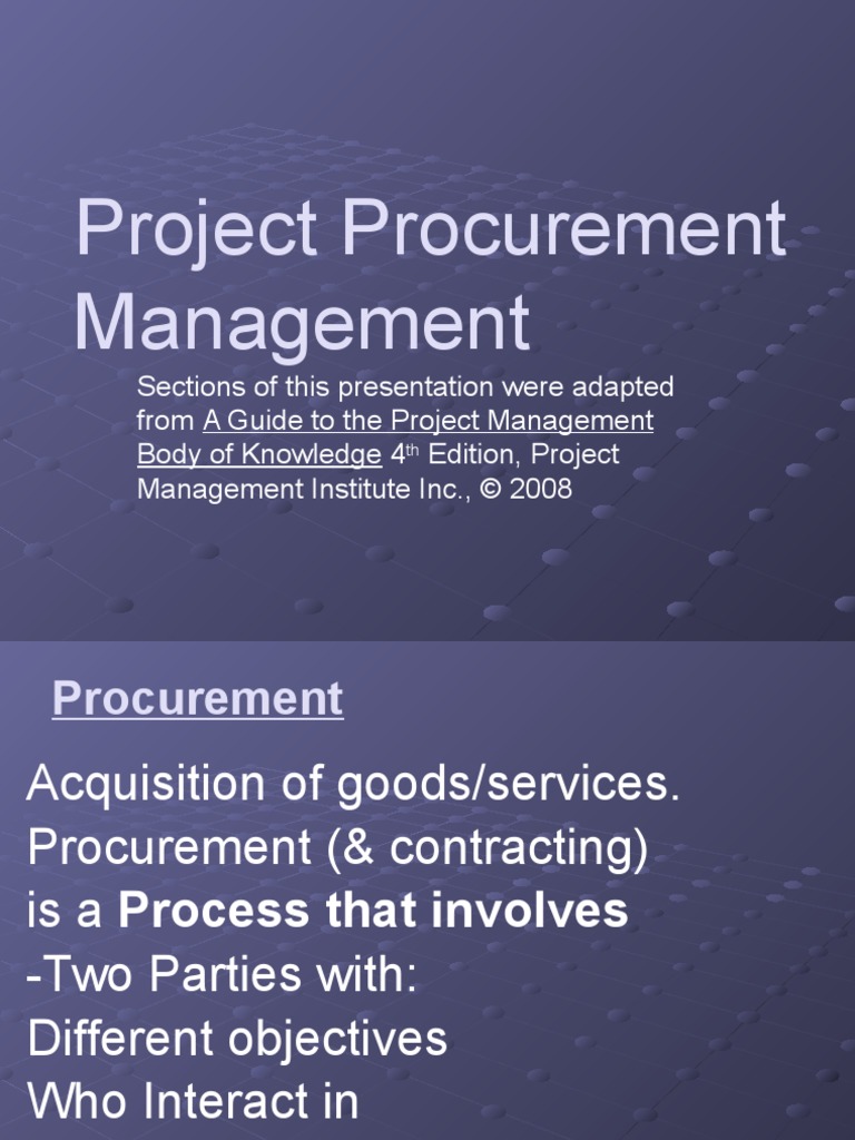 Procurement Management Slides | PDF | Procurement | Request For Proposal