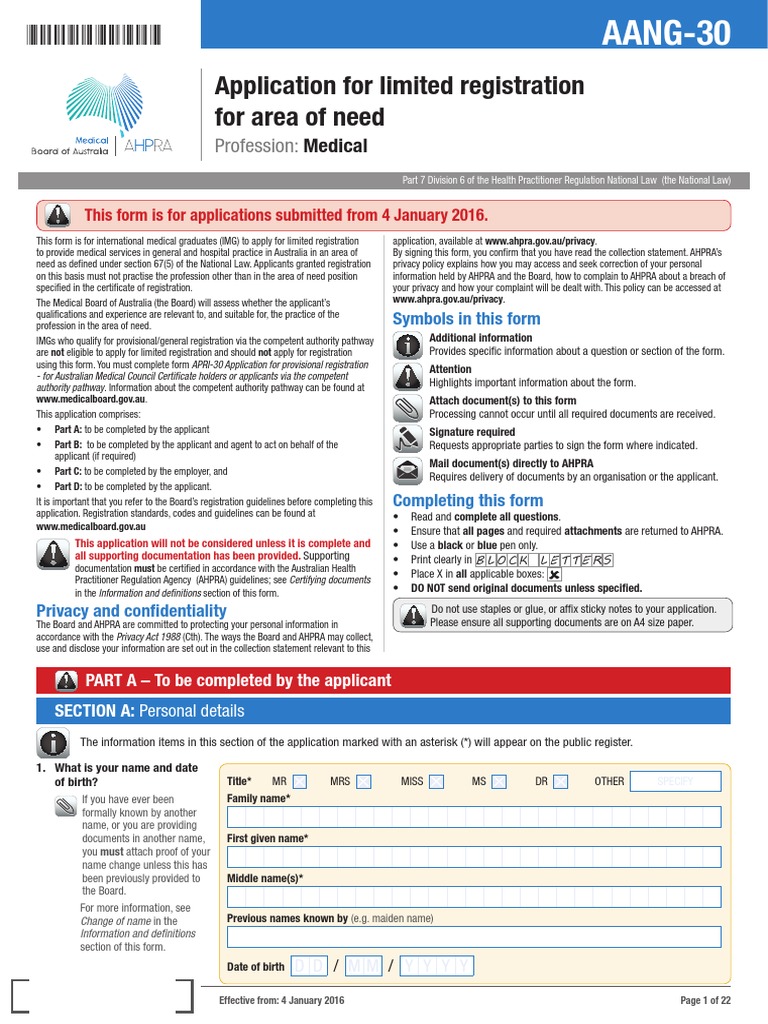 Limited Registration Application for IMGs | PDF | Identity Document ...