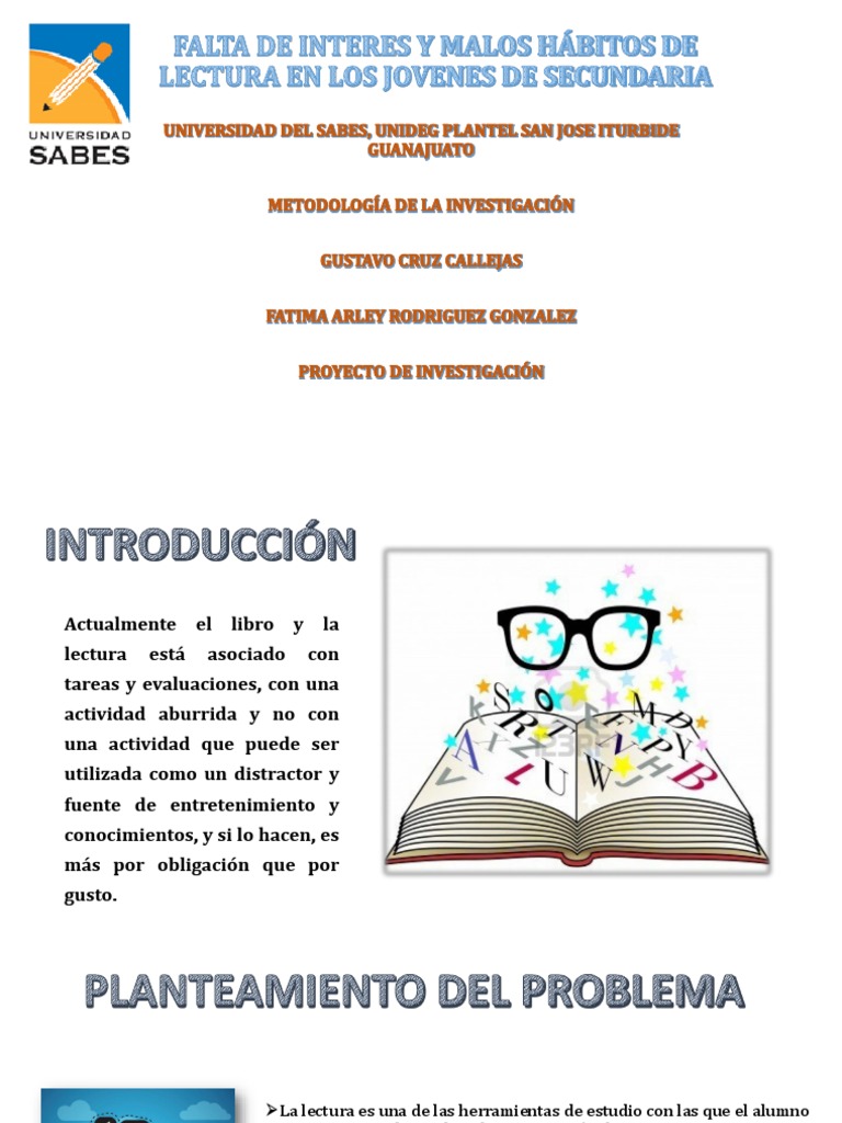 Falta de Interes y Malos Hábitos de Lectura 1 | PDF | Lectura (proceso ...