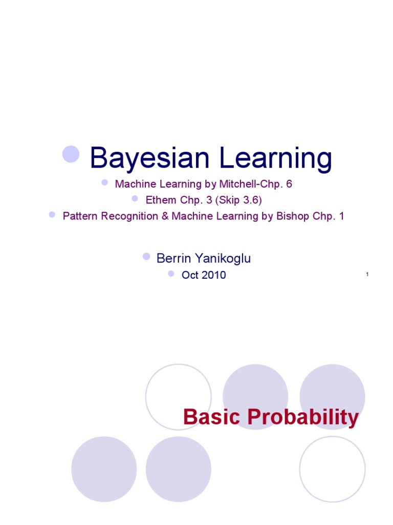 Bayesian Learning: Berrin Yanikoglu | PDF | Bayesian Inference | Statistical Classification