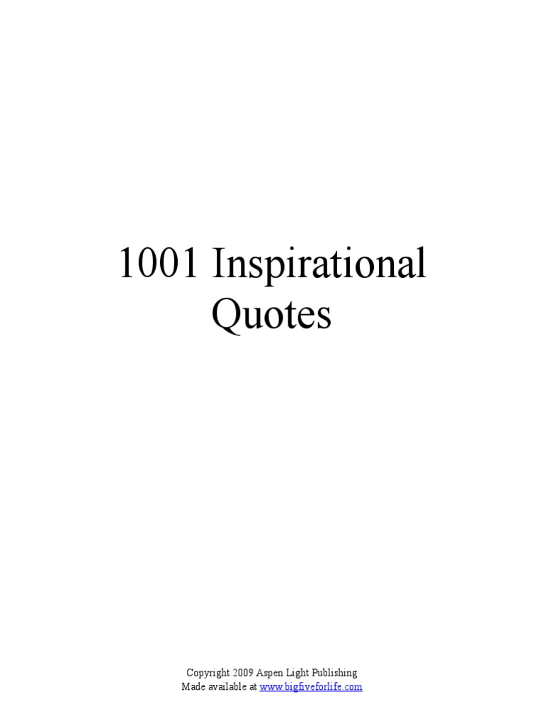 1001 Inspirational Quotes PDF | PDF | Courage | Happiness