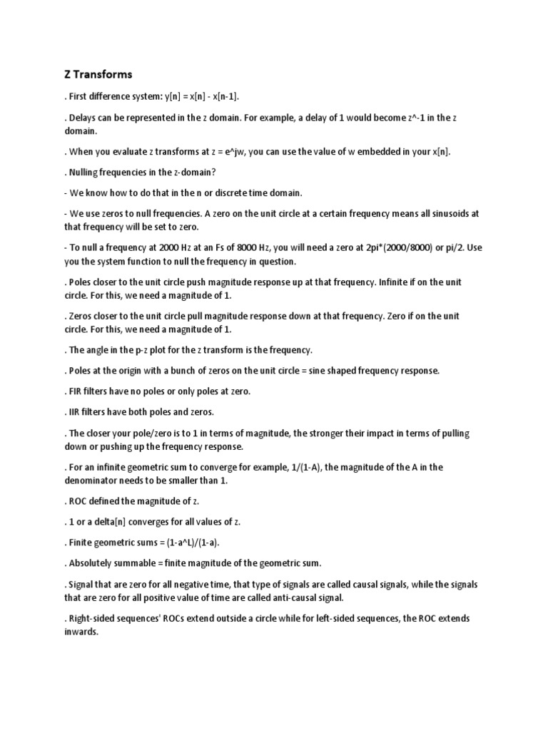 DSP Exam Aid | PDF | Discrete Fourier Transform | Digital Signal Processing