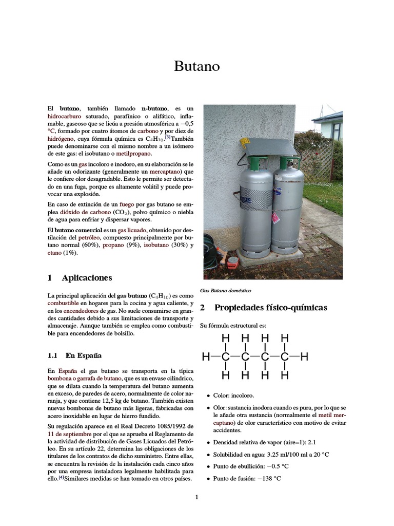 Butano | PDF | Gas combustible | Fuentes de energia quimica