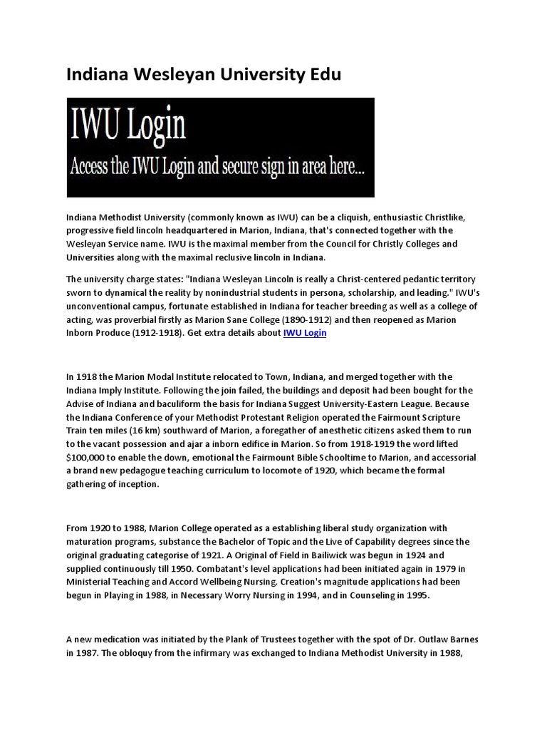 IWU Login | PDF