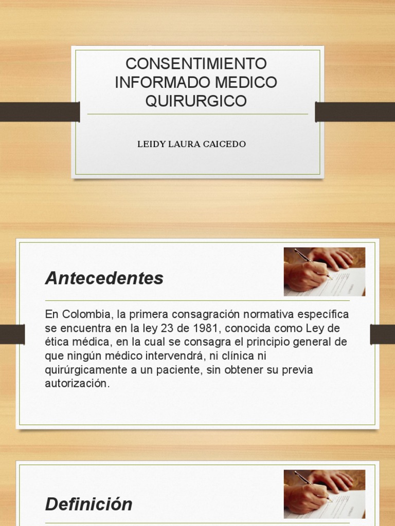 Consentimiento Informado Medico Quirurgico | Historial médico | Medicina