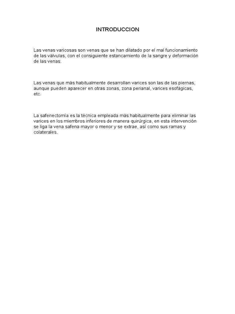 Caso Clinico Safenectomia | PDF | Venas varicosas | Especialidades Medicas