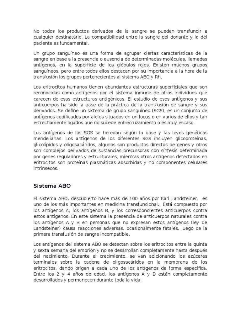 Sistema Abo y Rhesus | PDF | Tipo de sangre | Anticuerpo