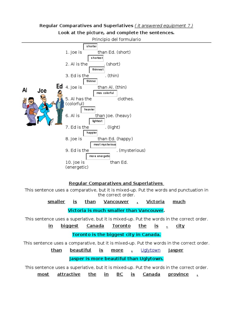 Regular Comparatives and Superlatives | PDF | Language Mechanics | Grammar