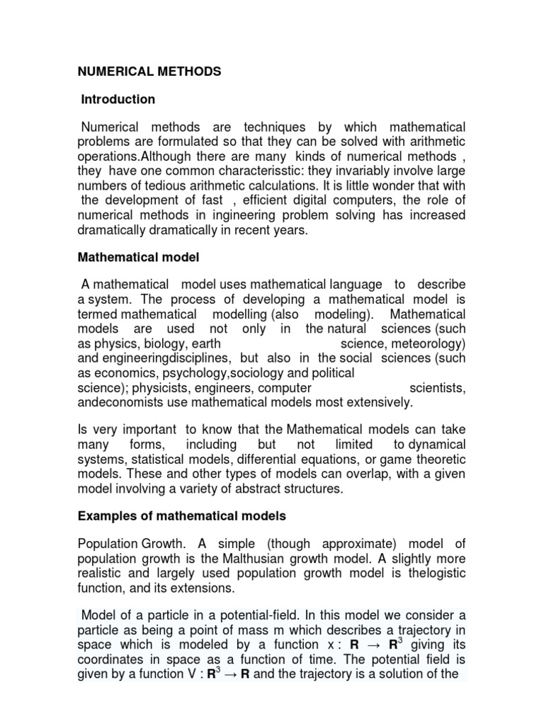 Numerical Methods 1 | PDF