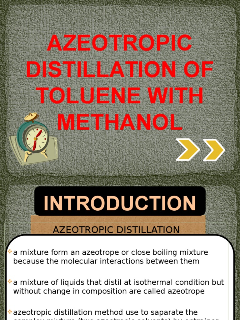 Azeotropic Distillation of Toluene With Methanol | PDF | Distillation ...