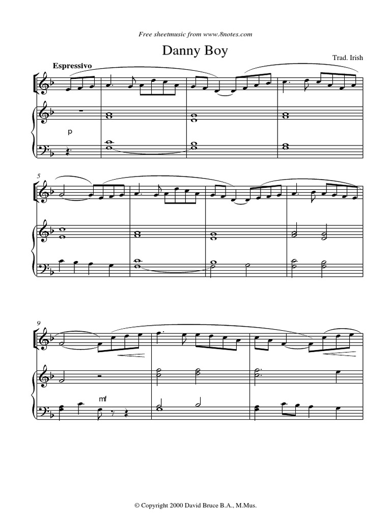 Danny Boy Piano and Recorder | PDF