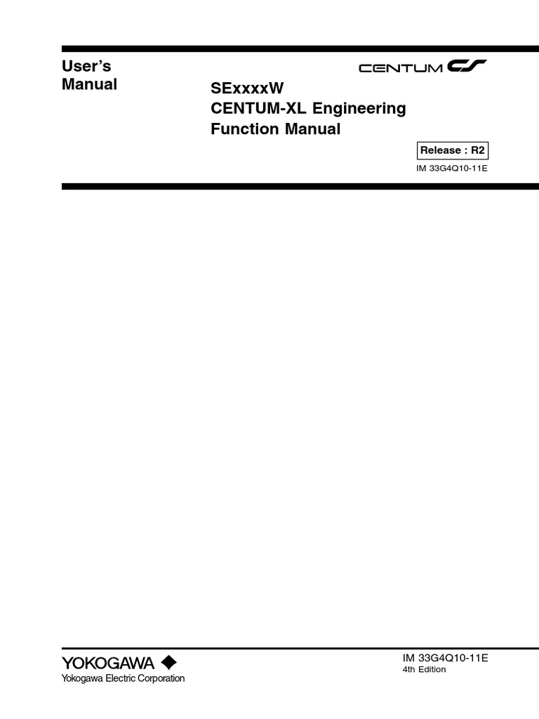 CENTUM XL Engineering Function Manual-IM33G4Q10 11E 004 | PDF ...