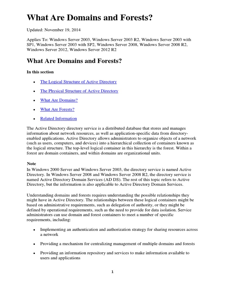 Domains and Forests | PDF | Active Directory | Group Policy